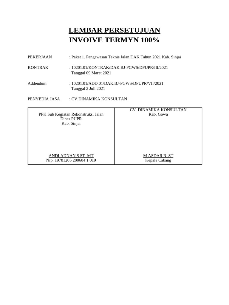 Lembar Persetujuan | PDF