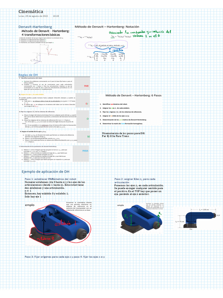 Ejemplo de Denavit-Hartenberg | PDF | Geometría | Geometría euclidiana