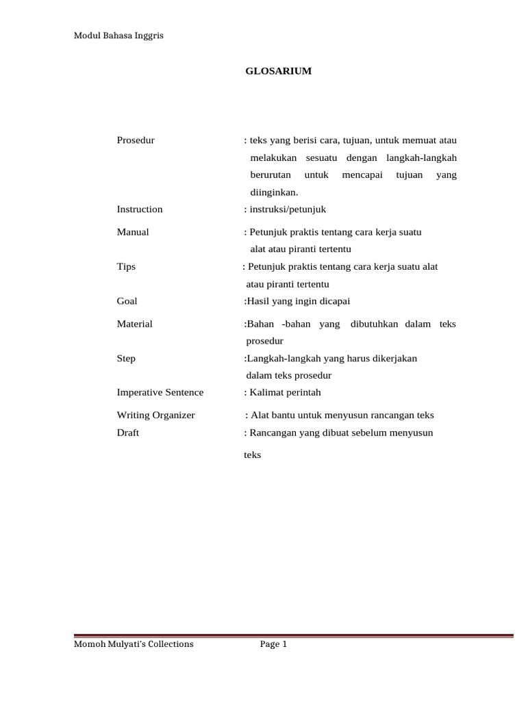 Modul Procedure Text XII | PDF