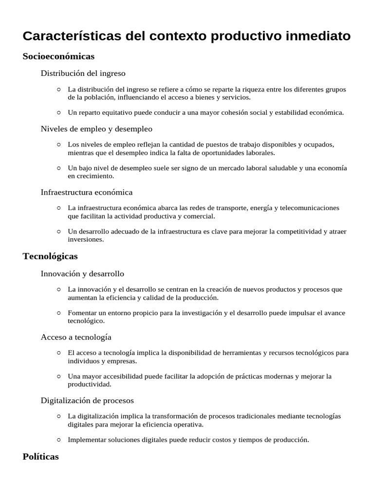 Características Del Contexto Productivo Inmediato | PDF ...
