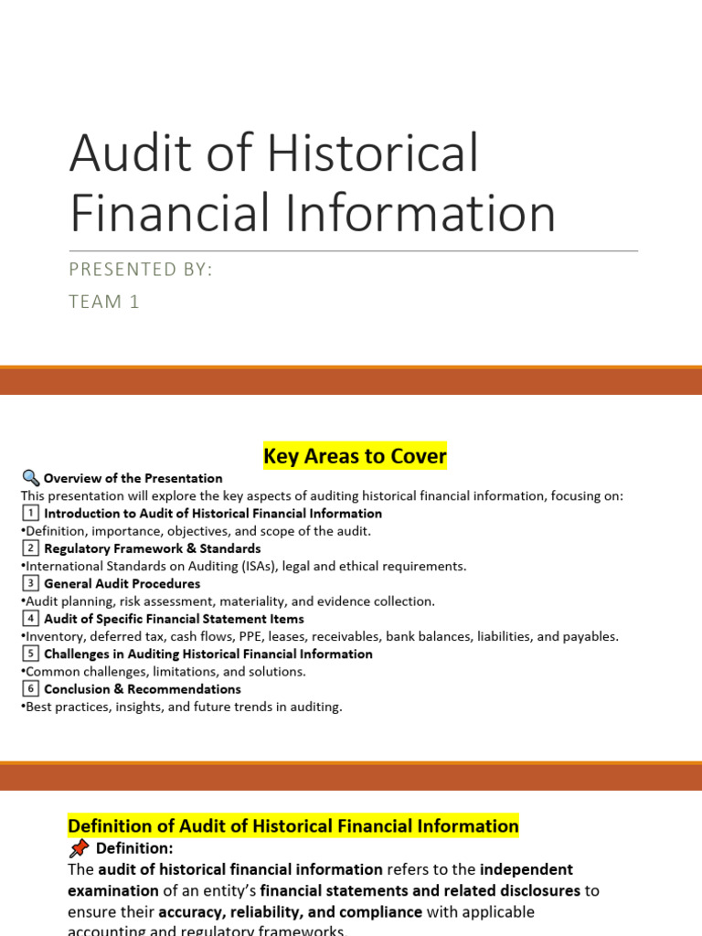 Historical Financial Audit Overview | PDF | Audit | Deferred Tax