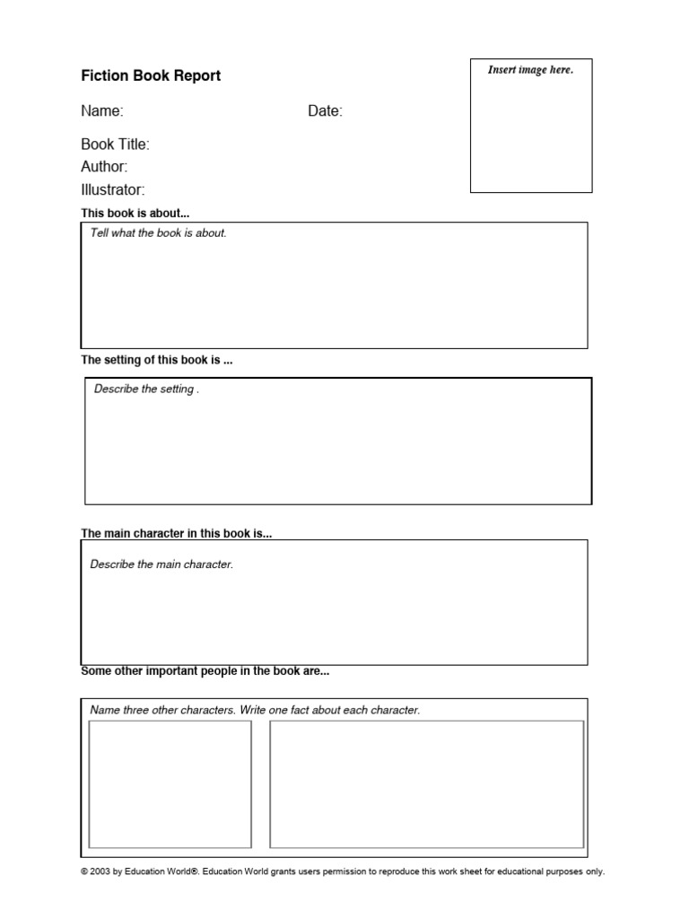 Book Report Graphic Organizer | PDF