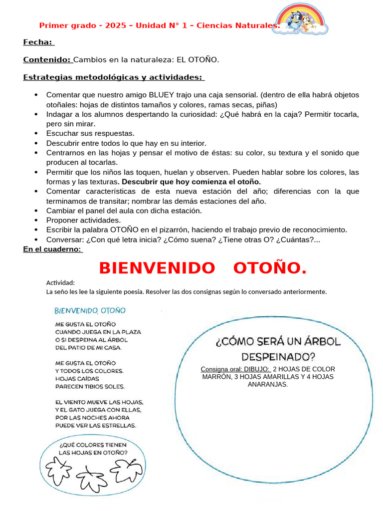 Ciencias Naturales EL OTOÑO | PDF