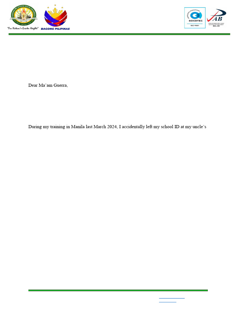 Request for School ID Signature | PDF
