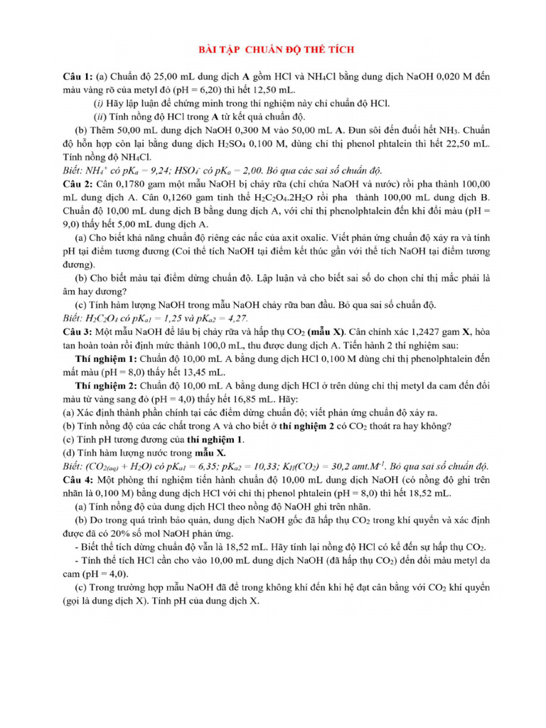 Bai Tap Chuan Do The Tich - 2 | PDF