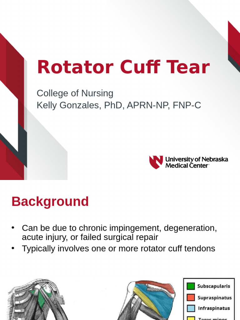 Rotator Cuff Tear Student Copy | PDF | Diseases And Disorders | Medical ...