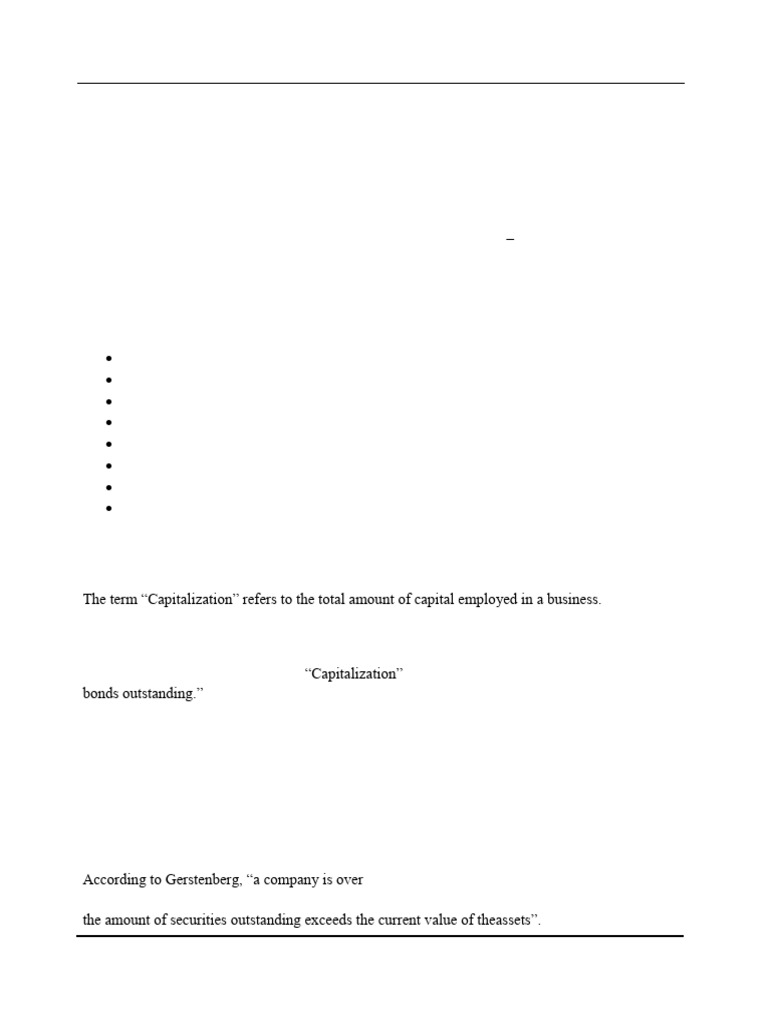 Capitalization vs. Capital Structure Explained | PDF | Capital ...