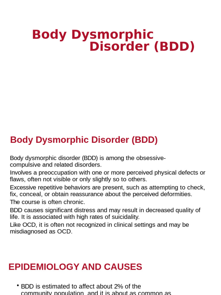 Body Dysmorphic Disorder | PDF | Obsessive–Compulsive Disorder | Mental ...