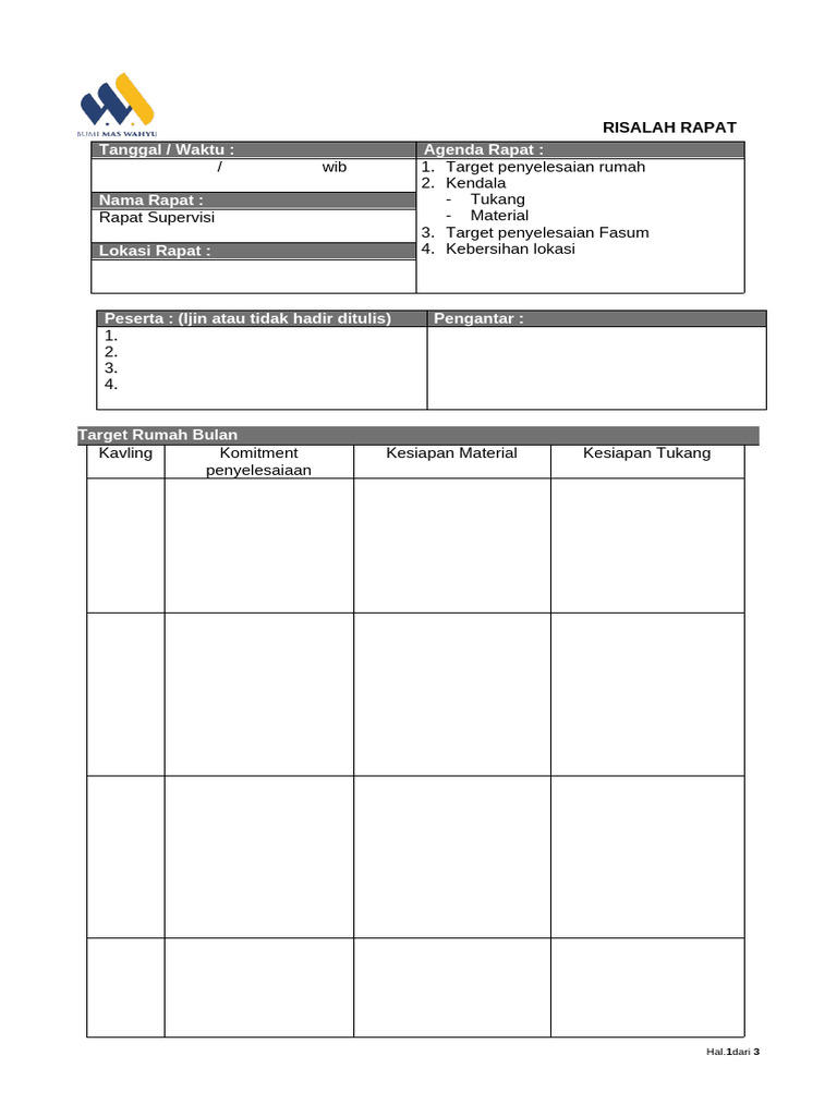 Risalah Rapat SPV | PDF