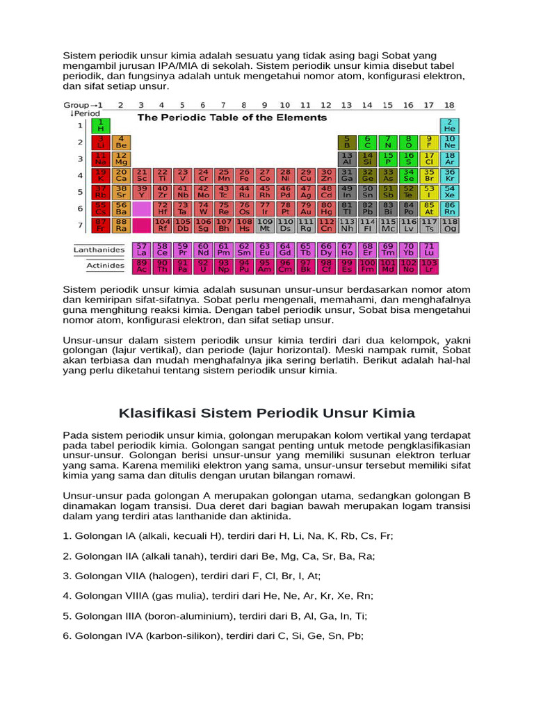 Sistem Periodik Unsur | PDF