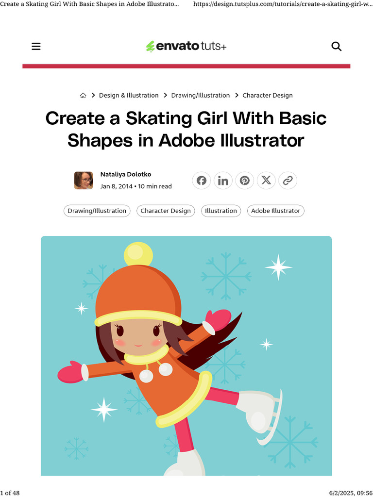 Create a Skating Girl in Illustrator | PDF | Adobe Illustrator | Rotation
