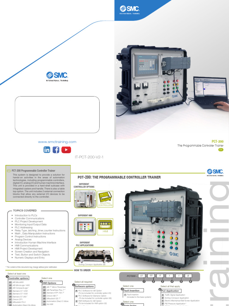 SMC-PCT-200-PLC-HMI-Trainer | PDF | Programmable Logic Controller | Computing