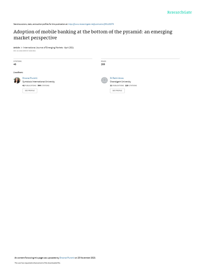 adoption of mobile banking at the bottom of the pyramid an emerging ...