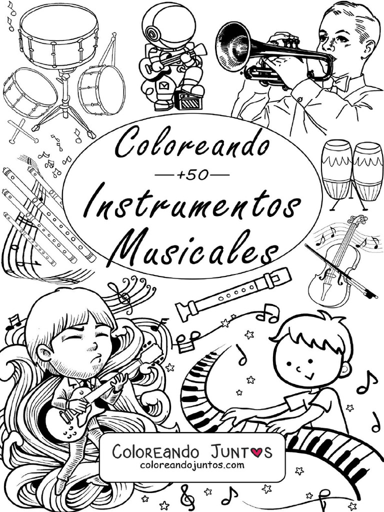 26 Libro para Colorear de Instrumentos Musicales | PDF