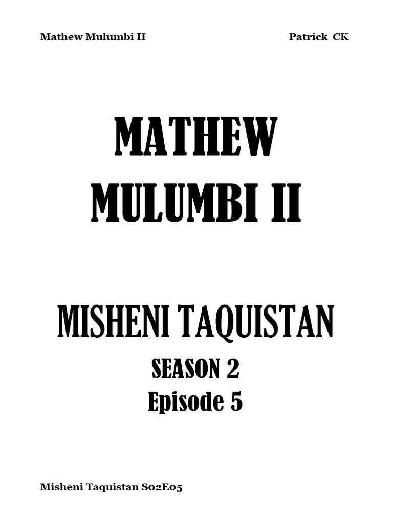 Misheni Taq s 02 Ep 05 | PDF