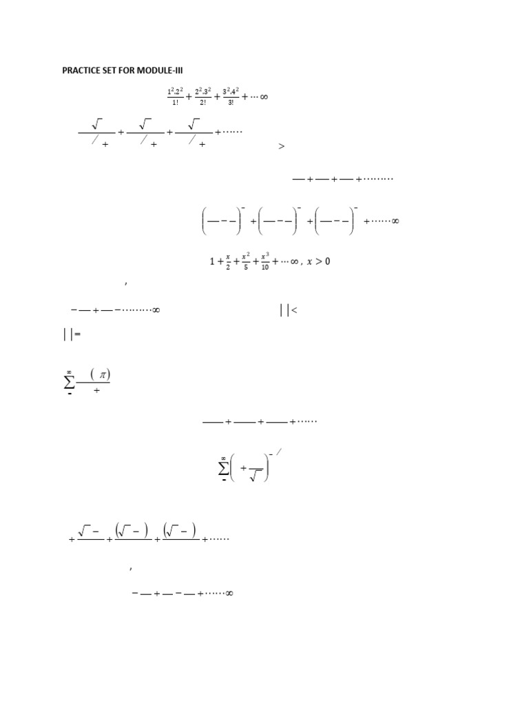 Practice Set For Module-III | PDF | Real Analysis | Mathematical Analysis