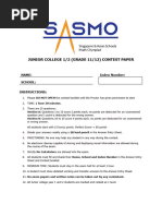 SASMO 2023 Practice Paper Answers | PDF