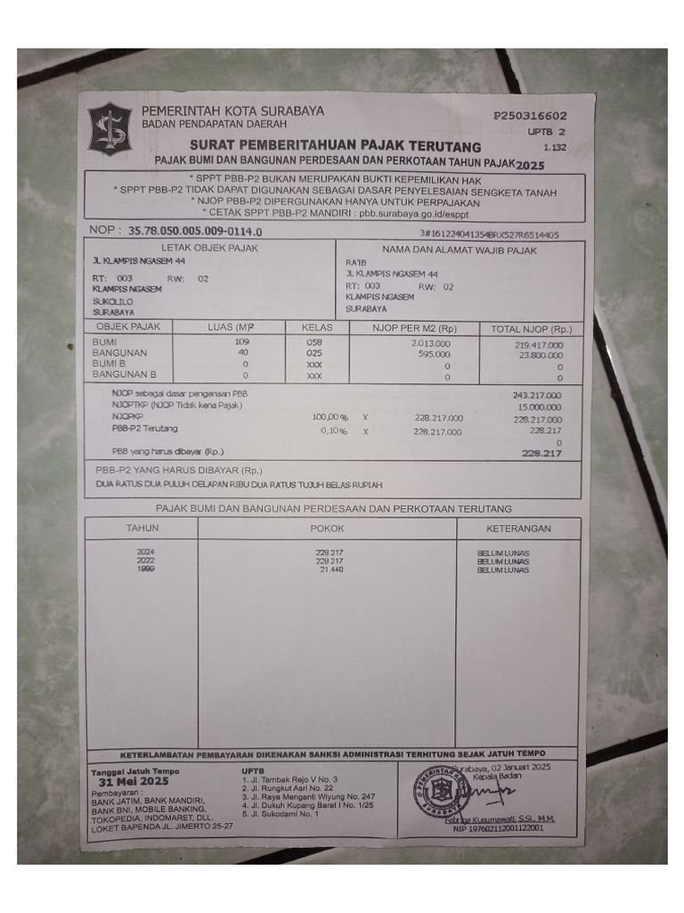 Galih PBB NJOP | PDF