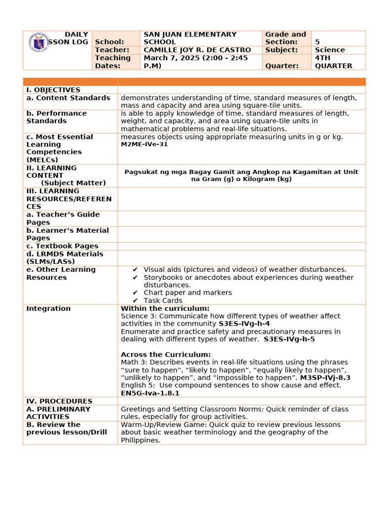COT Science5 4thquarter | PDF | Tropical Cyclones | Thunderstorm
