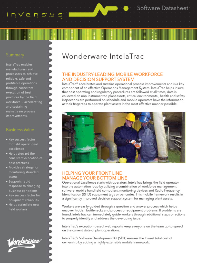 Datasheet_Wonderware_IntelaTrac_07-12 | PDF | Server (Computing ...