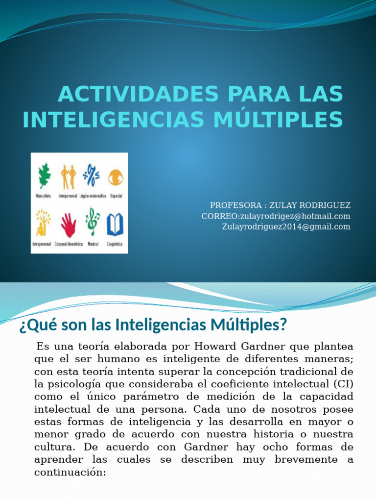 Actividades para Inteligencias Múltiples | PDF | Cognición | Aprendizaje