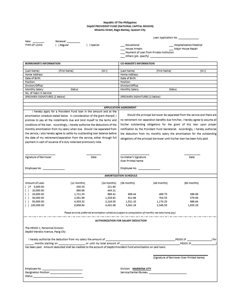 Provident Loan Form Updated Converted (Edited) As of 12.20.2024 | PDF ...