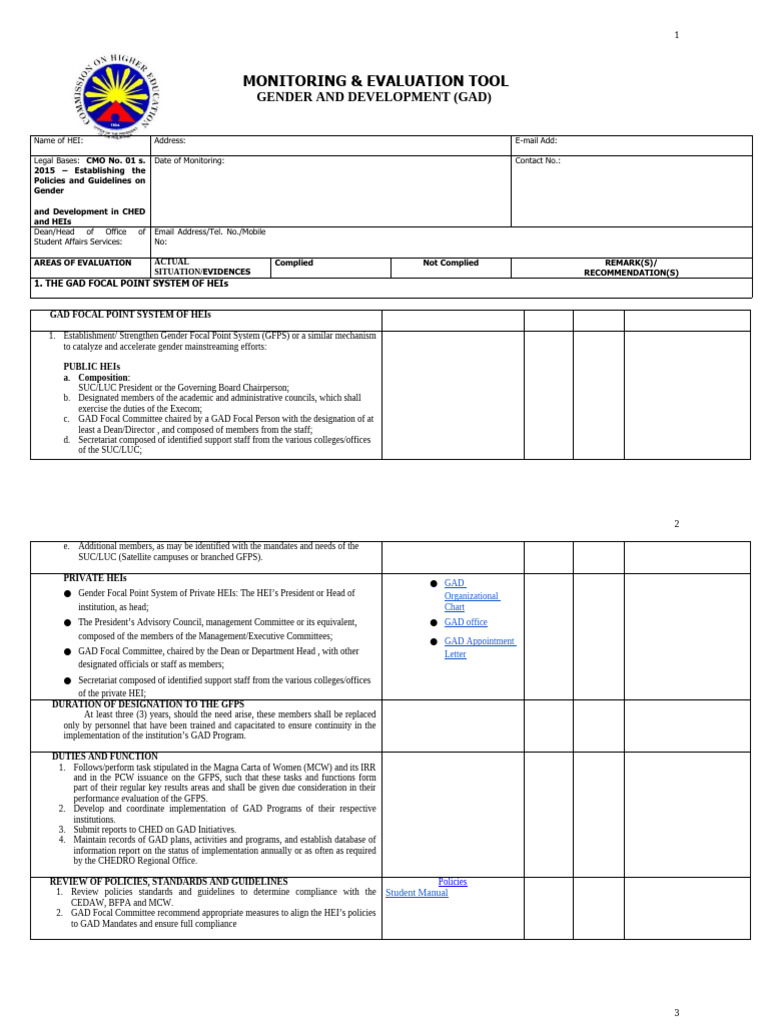 Revised GAD Monitoring Tool - 1 | PDF | Curriculum | Risk