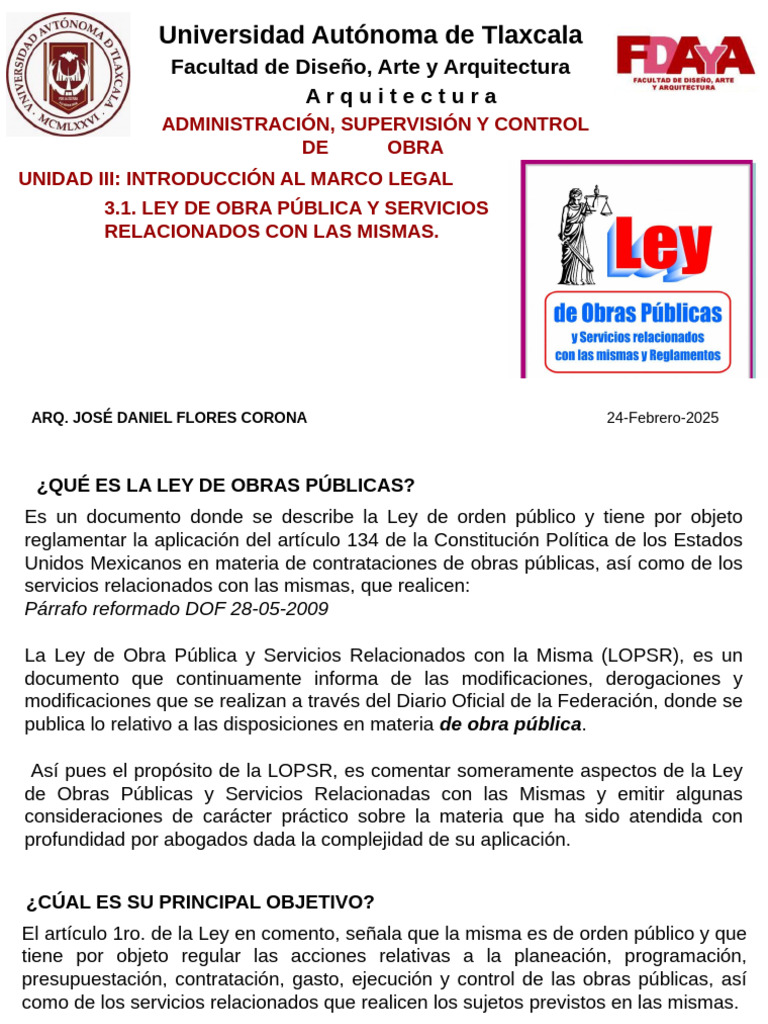 Ley de Obra Pública 1 | PDF | Gobierno