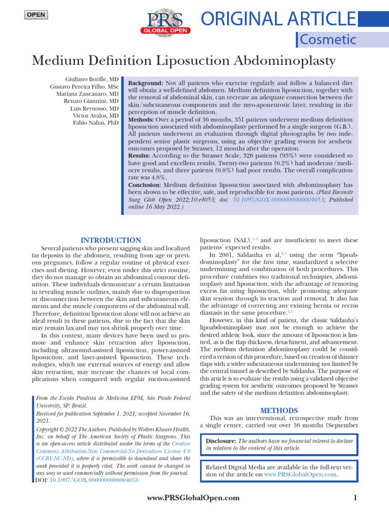Medium Definition Liposuction Abdominoplasty.32 | PDF | Abdomen