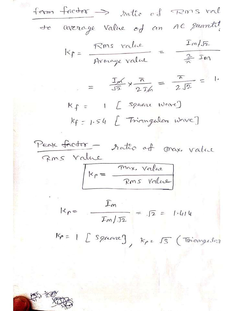 Module 2 - 10 Form Factor and Peak Factor | PDF