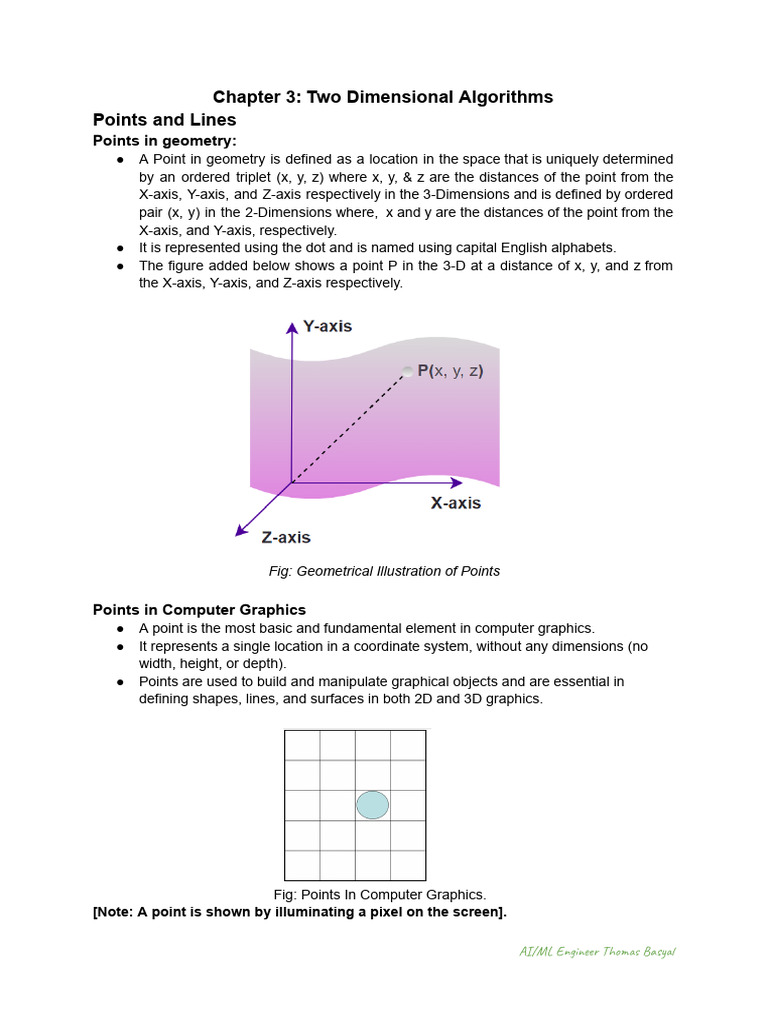 Chapter 3 Two Dimensional Algorithms 1 Pdf Cartesian Coordinate System Rendering