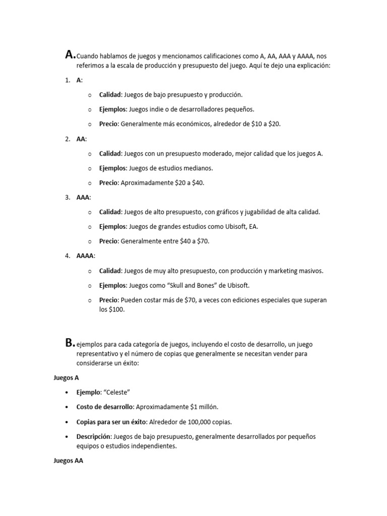 Para Saber Lo Que Significa El A, AA, AAA y AAAA | PDF | Presupuesto