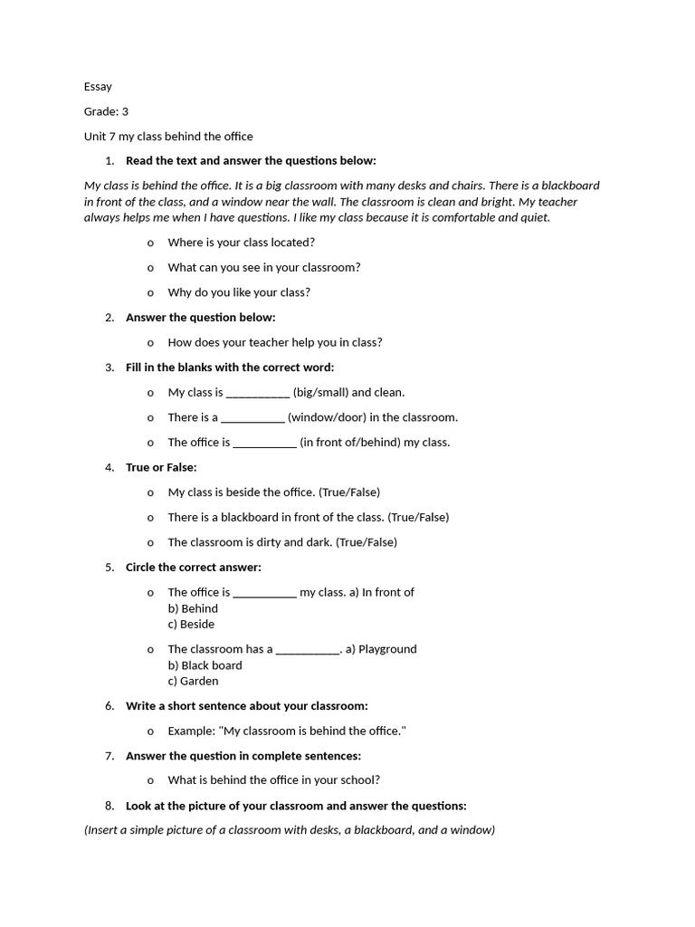Essay Kelas 3 Unit 6 | PDF