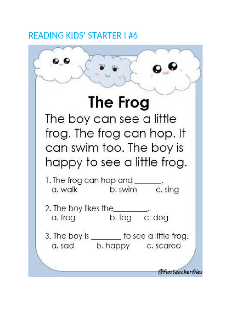 Reading Kids' Starter I #6 Guide | PDF