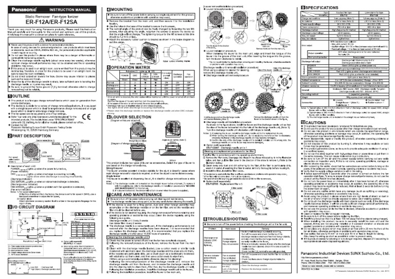 ER-F12 A Type Instruction Manual | PDF