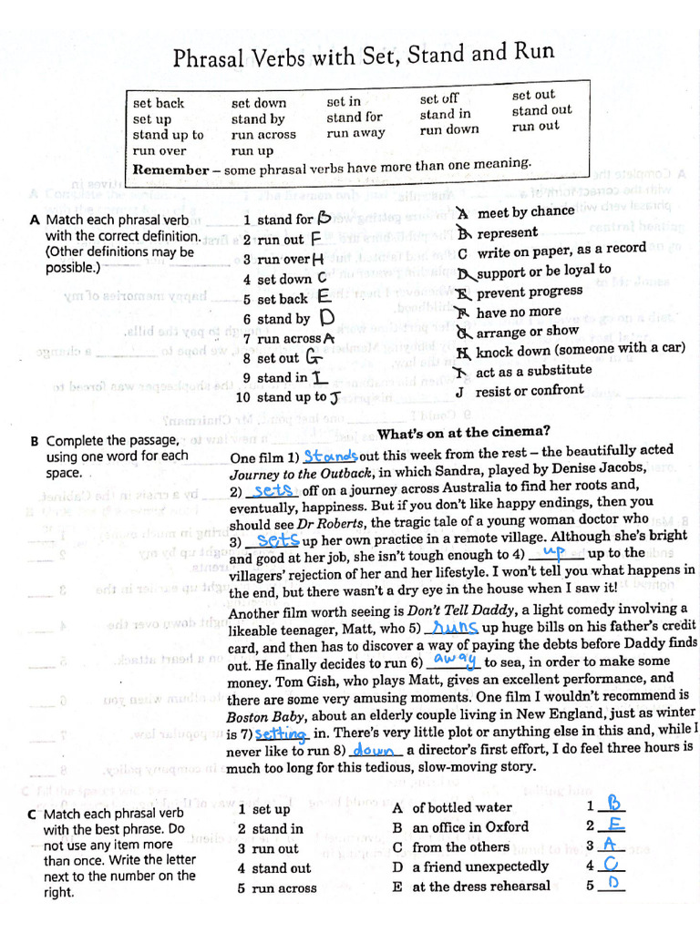 Phrasal Verbs 5 - Set, Stand, Run - 240131 - 122305 | PDF