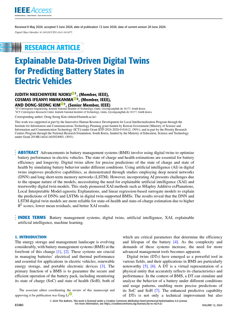 Explainable Data-Driven Digital Twins For Predicting Battery States in ...