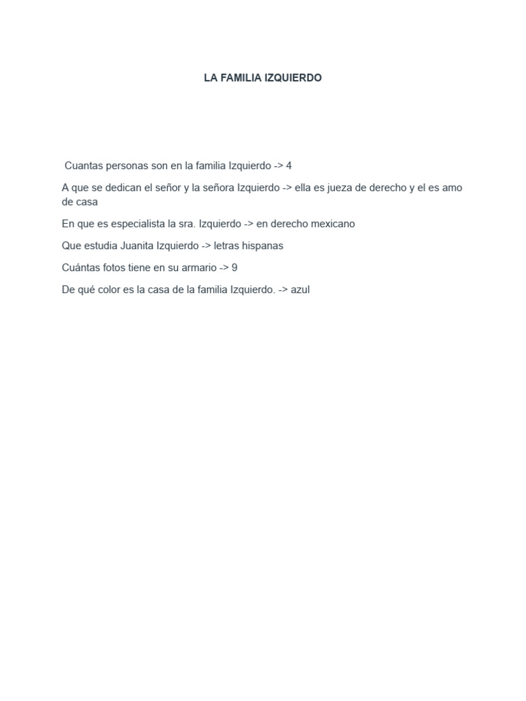 La Familia Izquierdo (1) | PDF