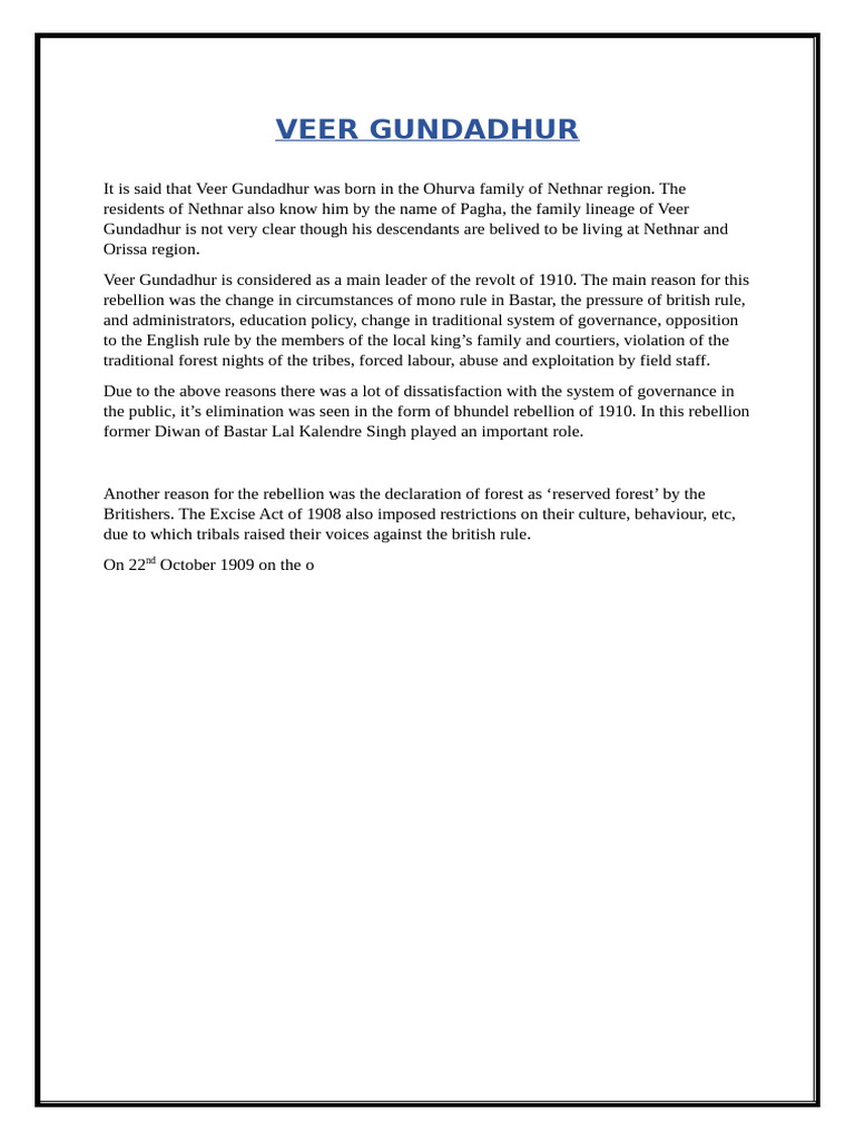 VEER GUNDADHUR | PDF