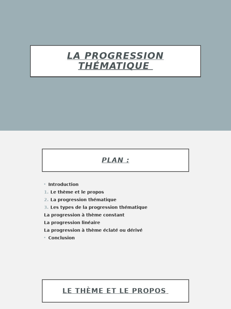 Progression Thématique Exposé | PDF | Phrase | Les misérables