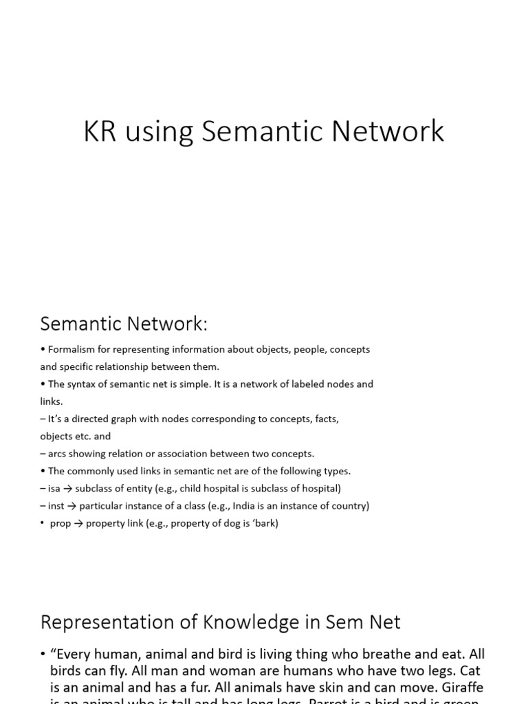 KB representation-SemanticNetworks and Frames | PDF | Inference | Logic