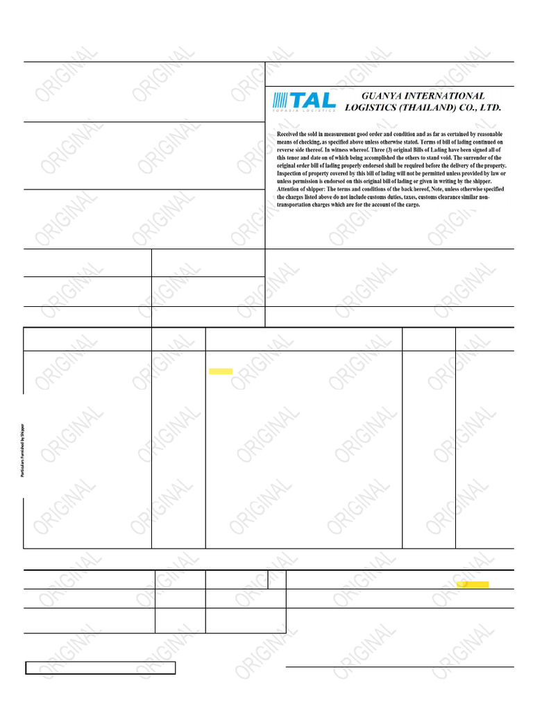 Draft. HBL - NTHAEL2503109007 | PDF | Cargo | Shipping
