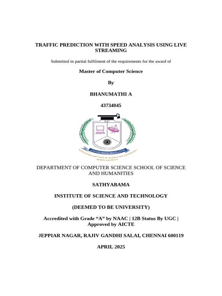 Traffic Prediction With Speed Analysis Using Live Pdf Use Case Traffic