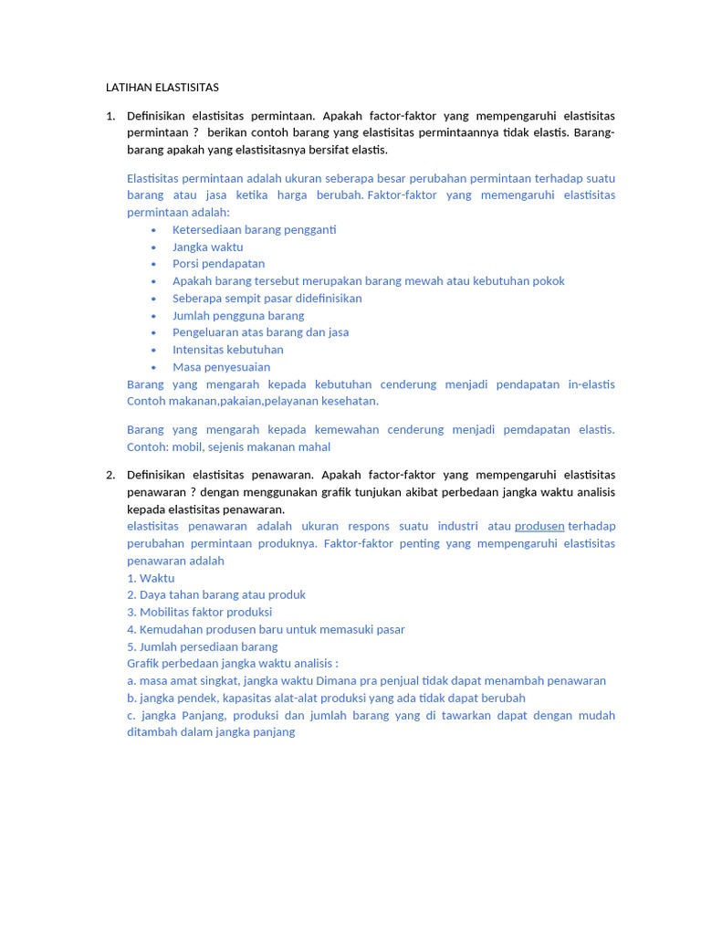 Contoh Barang Elastis dan Inelastis | PDF