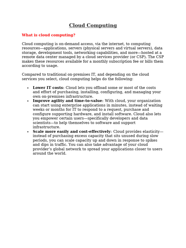 Unit I | PDF | Cloud Computing | Parallel Computing