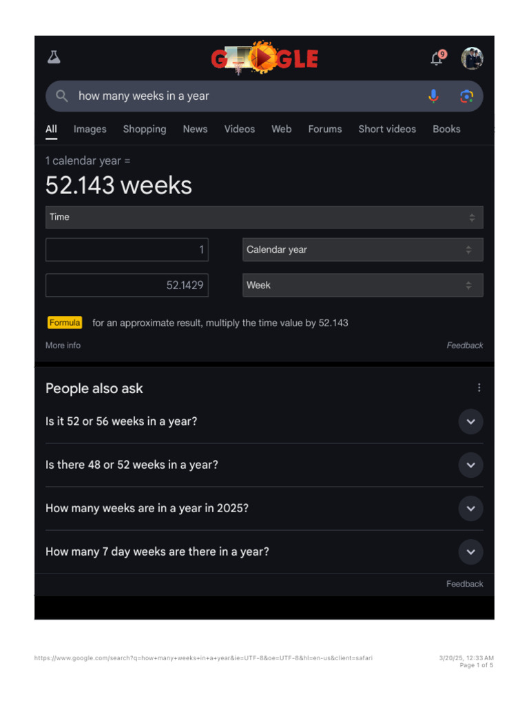 Weeks in a Year: Calculation Guide | PDF | Calendar