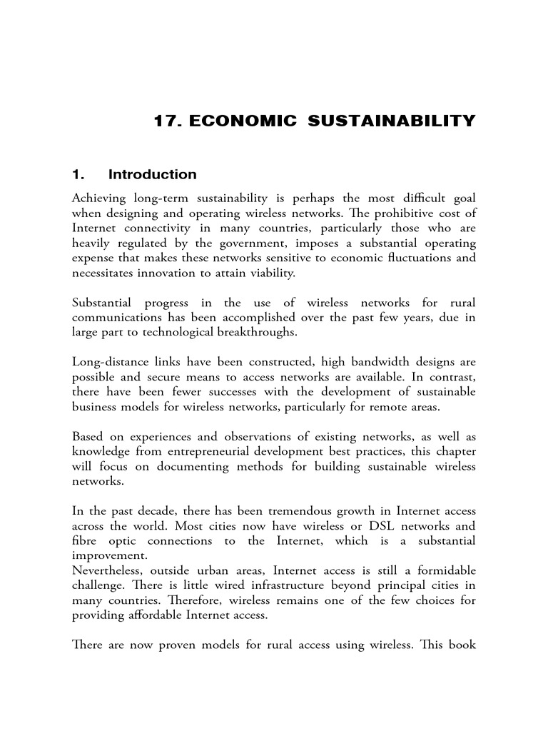 ch17 Economic Sustainability | PDF | Microcredit | Microfinance
