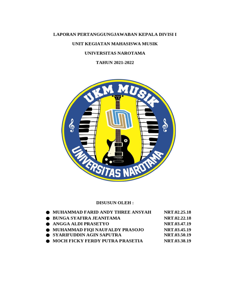 Laporan Pertanggungjawaban UKM Musik 2021-2022 | PDF