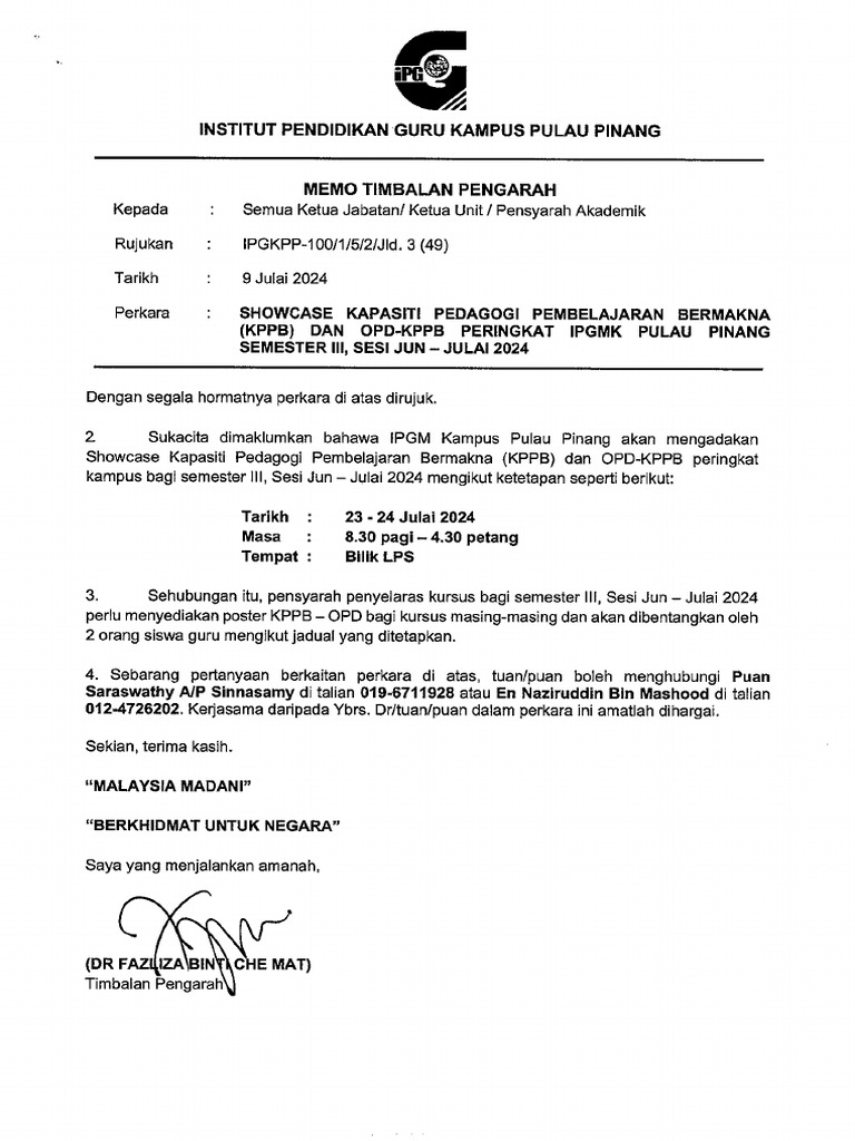 SHOWCASE KAPASITI PEDAGOGI PEMBELAJARAN BERMAKNA (KPPB) DAN OPD-KPPB ...