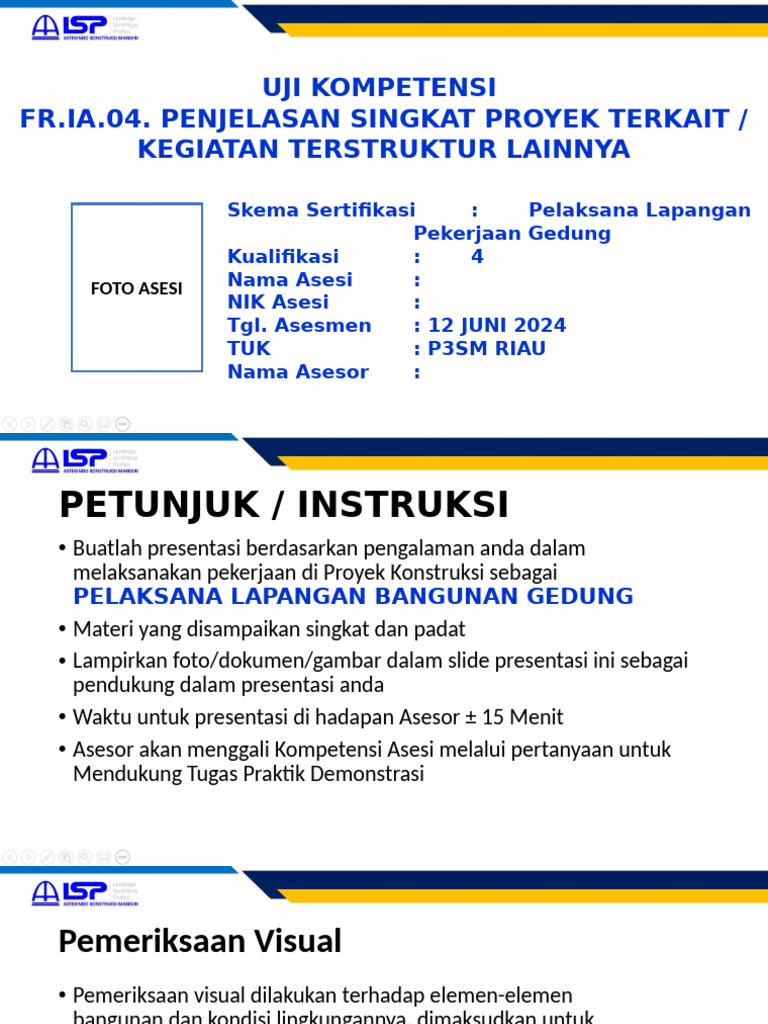Pelaksana Lapangan Pekerjaan Gedung J.4 | PDF